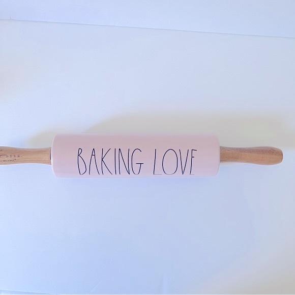 Rae Dunn | Kitchen | Rae Dunn Pink Ceramic Rolling Pin Baking Love ...